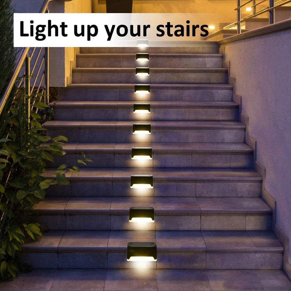 8x Solar Deck Lights Outdoor Step Lights LED Fence Stair Lights for ...