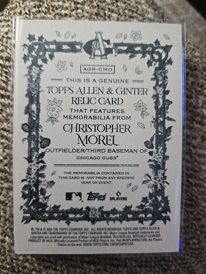 2024 Topps Allen And Ginter Christopher Morel Patch | eBay