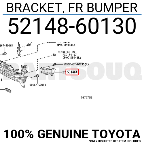 5214860130 Genuine Toyota BRACKET, FR BUMPER 52148-60130 | eBay