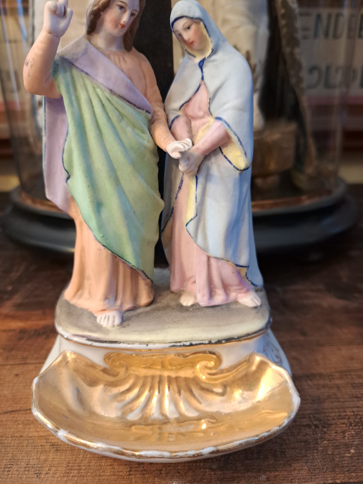 Antique Standing Porcelain Bisque Mary Magdalena Jesus Calvary Holy ...