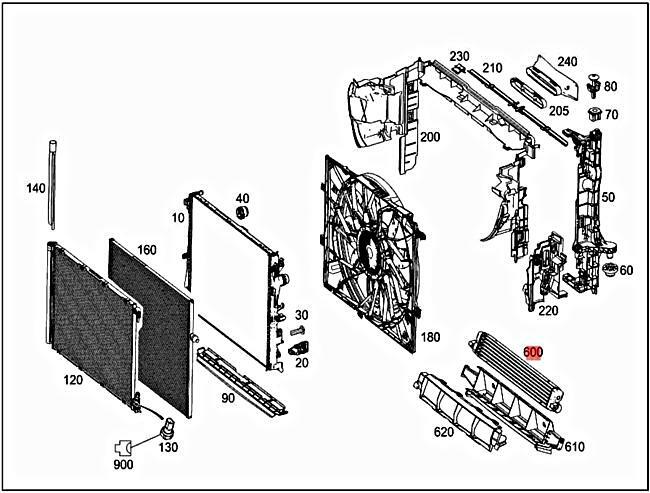 Genuine MERCEDES X222 A207 C207 C218 R172 R231 S212 Oil cooler ...