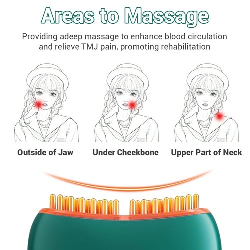 Portable TMJ & Neck Massager with Vibrating & Heating & PulsMode, Multi ...