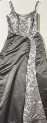 Alyce Designs Formal Dress Gown Gray Beading Prom Ball Symphony Vintage ...
