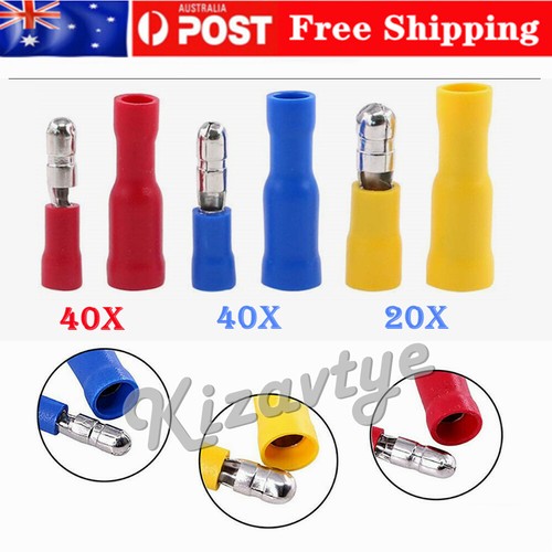 100Pcs Insulated Bullet Crimp Terminals Kit Splice Electrical Wire ...