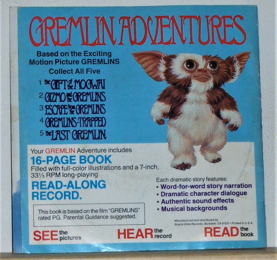 Gremlins - Story 3 - Escape From The Gremlins - 1984 Record and Book | eBay