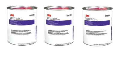 Gallon 3M Platinum Plus Lightweight Body Filler Hardener 01131 (3 Pack ...