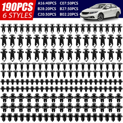 190pcs Universal Car Body Fastener Plastic Clips Rivets Panel Fender ...