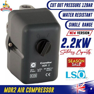 GENUINE CONDOR MDR2 AIR COMPRESSOR 175PSI 4-PORT PRESSURE SWITCH | eBay ...