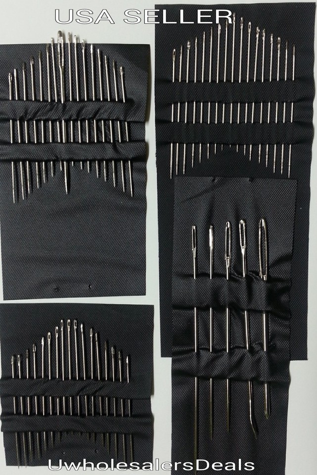 55 Needles Household Silver Eye Assorted Sizes NEW | eBay