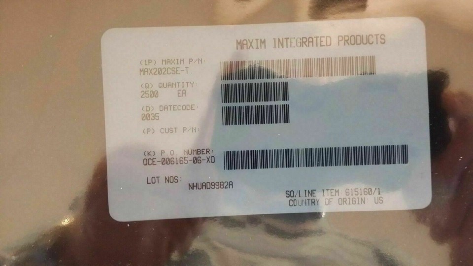 (2500 PCS) MAX202CSE-T MAXIM Dual Transmitter/Receiver RS-232 16-Pin ...