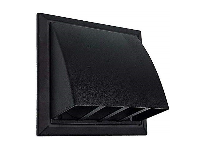 Black Cowled Grille 100mm / 4" Extractor Fan Cowl Grille with Damper ...
