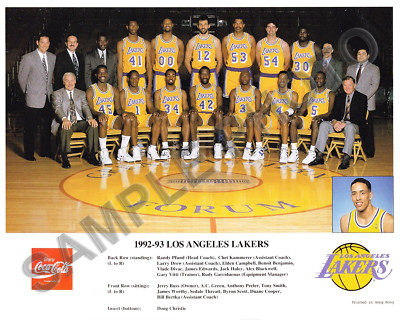 1992-93 LOS ANGELES LA LAKERS BASKETBALL TEAM 8X10 PHOTO | eBay