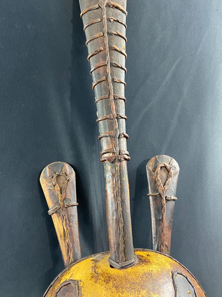 African Kora Mandinka Guitar With Cowrie Shell Decoration Gabon | eBay