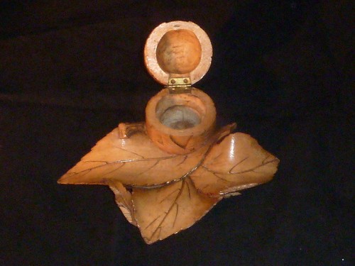 Rare Antique Black Forest Carved Inkwell | eBay