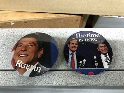 OFFICIAL Ronald Reagan for President & Oversized Reagan Photo Pins NM+ ...