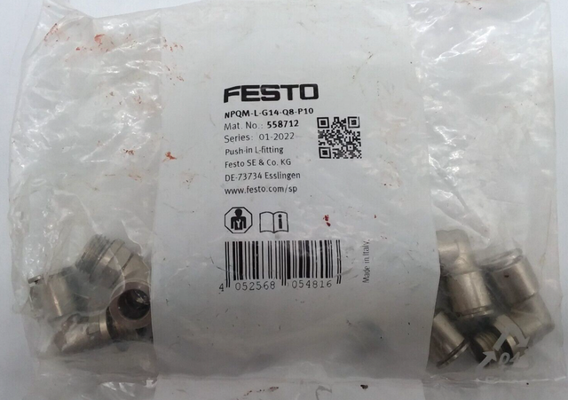Festo NPQM-L-G14-Q8-P10 Push-in L Fitting - Bag of 7 for sale online | eBay