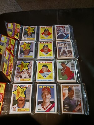 1988 Topps Rack Packs Sealed On Top All Stars Mattingly Boggs Clemens ...
