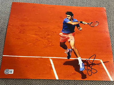 ROGER FEDERER SIGNED AUTOGRAPH 11x14 PHOTO TENNIS CHAMP FRENCH BECKETT ...