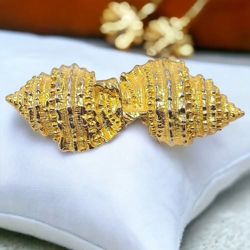 Dotty Smith Seashell Shell Interlocking Belt Buckle Vintage Chunky ...