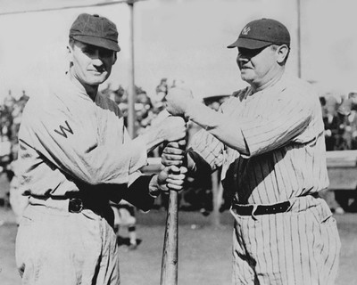 1924 BABE RUTH and WALTER JOHNSON Glossy 8x10 Photo Barnstorming Tour ...
