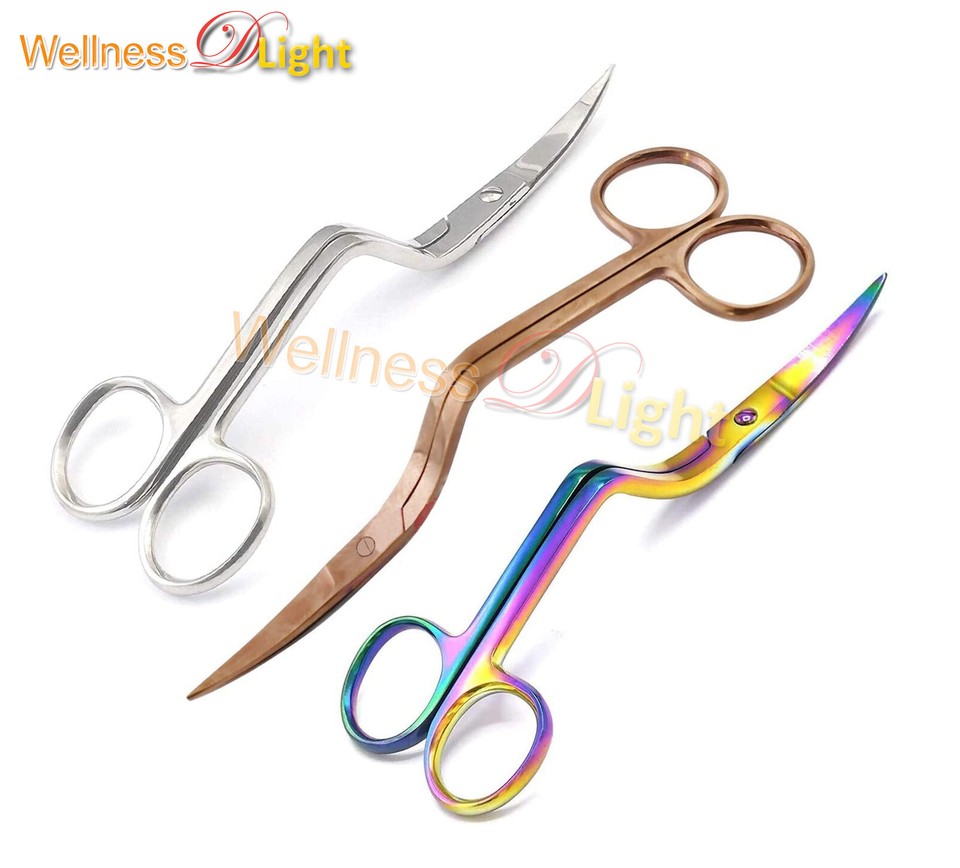 Double Curved Bent Angled Scissors Sewing Cutting Embro Rose Gold ...