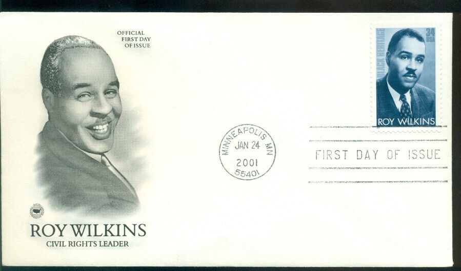 2001 First Day of Issue -Black Heritage Stamp - Roy Wilkins - PCS | eBay