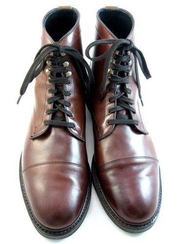 Allen Edmonds "LANDON" Men's Leather Cap-Toe Boots 11 D Mahogany USA ...