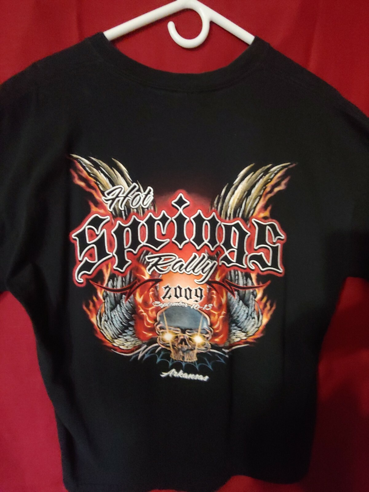 Hot Springs Arkansas Motorcycle Rally 2009 T-Shirt Size XL Biker Skull ...