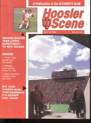 1988 Hoosier Scene Magazine - Publication of IU Varsity Club - Football ...