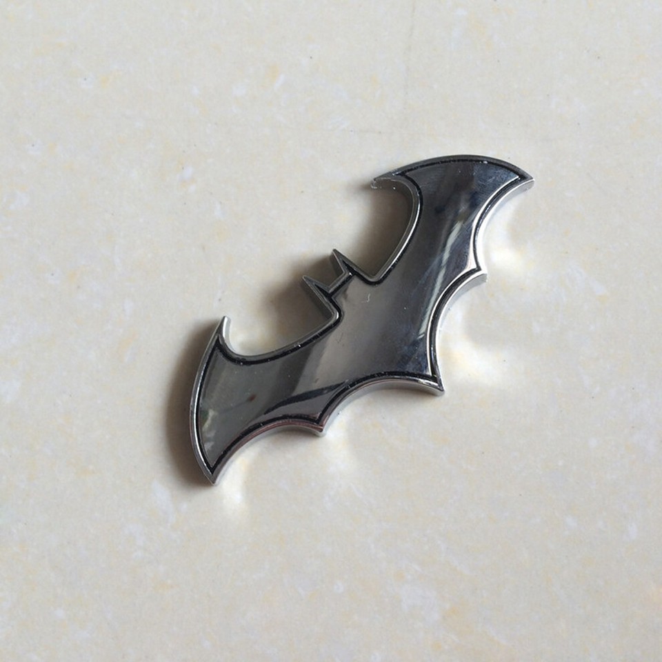 2Pcs 3D Chrome Metal Batman Emblem Badge Decal Sticker Car Exterior ...