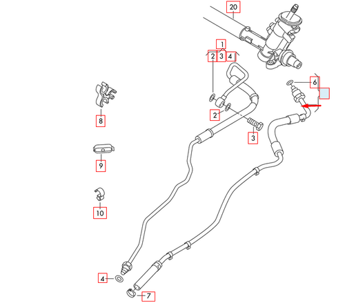 Audi A1 8X1 Return Steering Power Pipe Hose LHD 6R1423891H NEW GENUINE ...