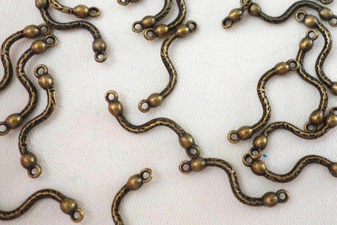 30 Patterned Bead Connectors 25mm x 5mm x 1mm Antique Bronze #3938 Aus ...