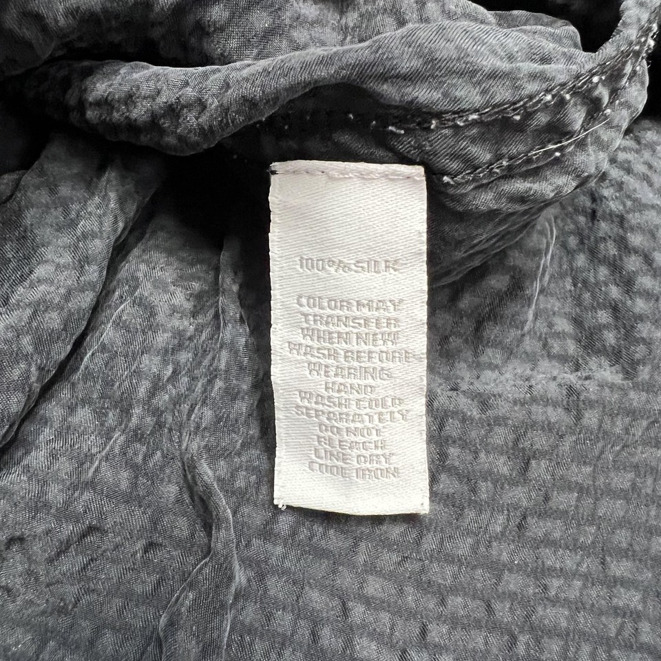 L. Magnin Shirt Women XL Silk Textured Button Up Long Sleeve Broken ...