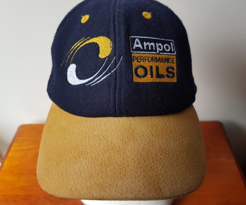 Vintage Ampol Performance Oil Hat Cap Wool Suede Automotive Australian ...