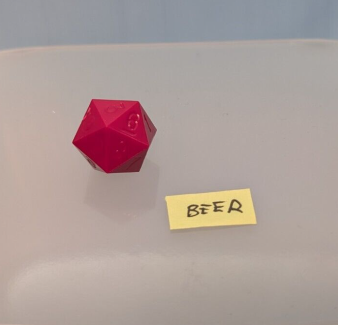 0 - 9 TSR Red 20 Sided Die d20 Dungeons & Dragons Polyhedral D&D Beer ...