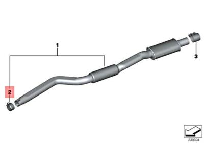 Genuine BMW MINI X1 X3 Z4 Roadster Cooper One E84 E89 Muffler Clamp ...