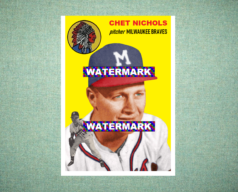 Chet Nichols Milwaukee Braves 1954 Style Custom Baseball Art Card | eBay