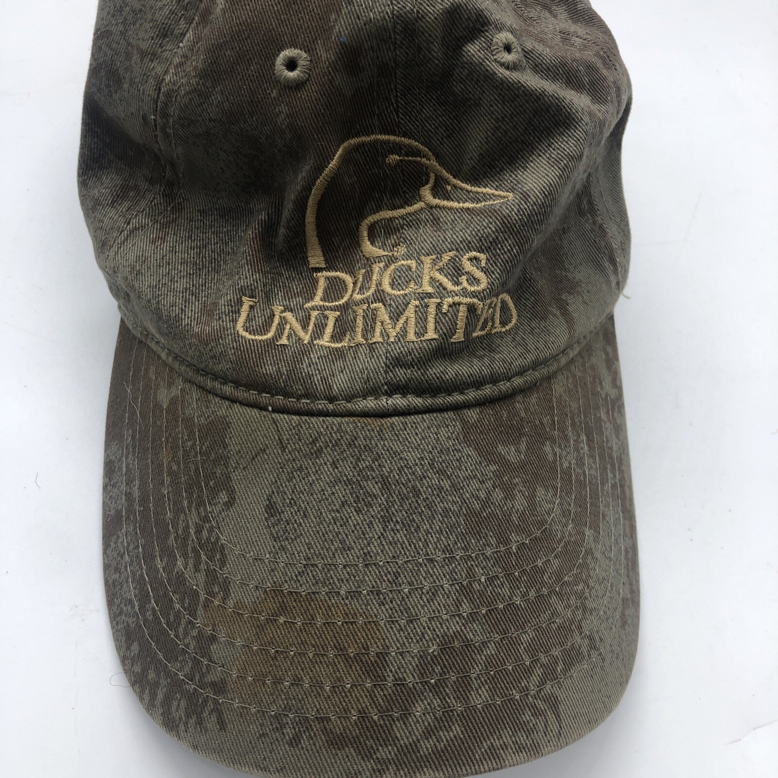Ducks Unlimited Camo Baseball Hat Cap adjustable Brown - Gem