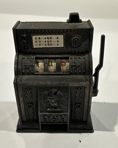 Vtg Copper Color Play Me Golden Eagle Slot Machine Pencil Sharpener ...