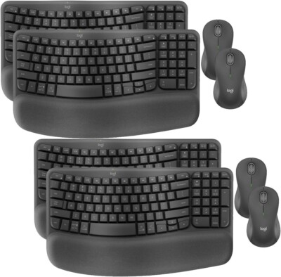 New Logitech MK670 Comfort Wave Wireless Keyboard & Mouse Combo, Pack ...
