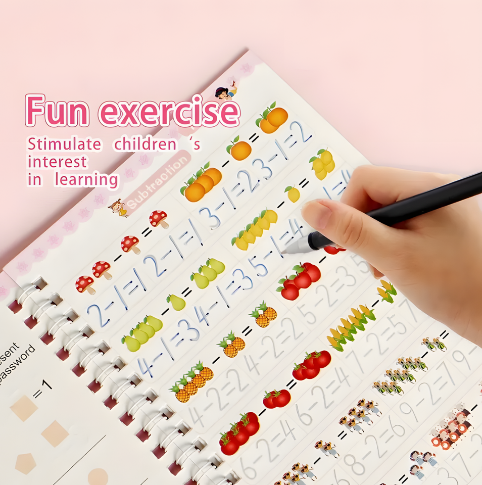 4Pcs Magic Handwriting Books for Kids Reusable Writing Practice With ...