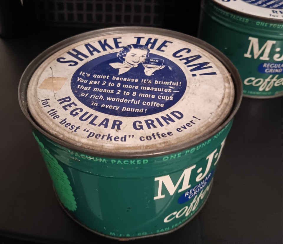 VINTAGE MJB COFFEE CAN UNOPENED FULL SEALED KEY WIND~Shake The Can~1LBS ...