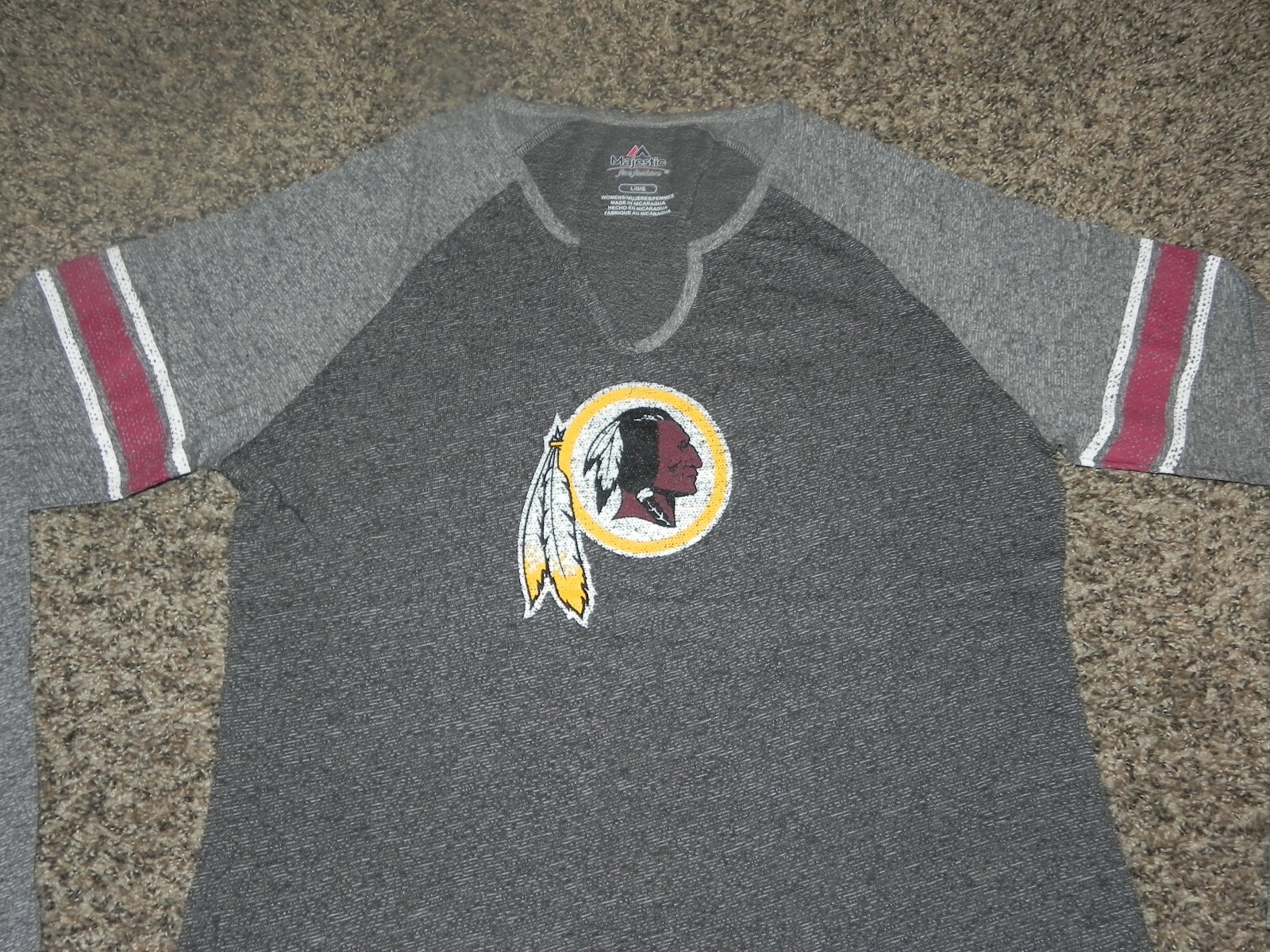 WASHINGTON+REDSKINS+LONG+SLEEVE+SHIRT+WOMEN%27S+LARGE+MAJESTIC+TEAM ...