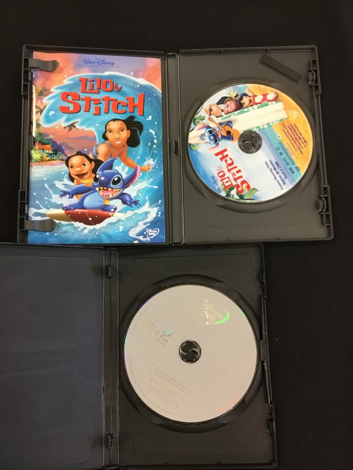 Disney's Lilo & Stitch 2 Movie DVD Lot - 1 & 2 Stitch Has A Glitch FREE ...