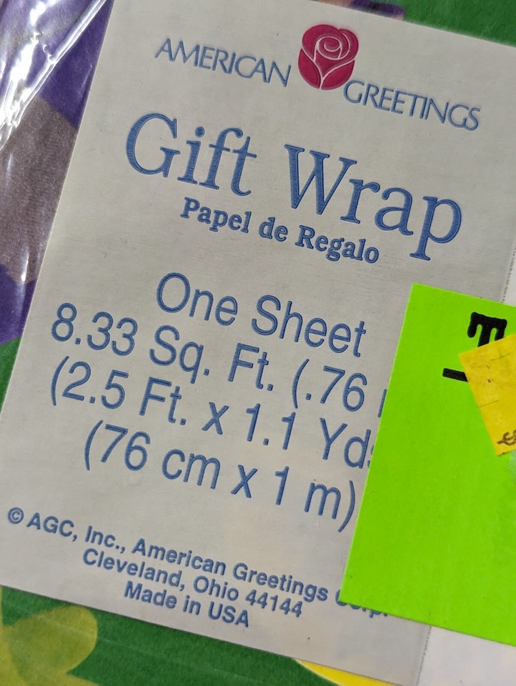 Lot Of 2 - Vtg American Greetings Teletubbies Gift Wrap 1 Sheet 8.33 Sq ...