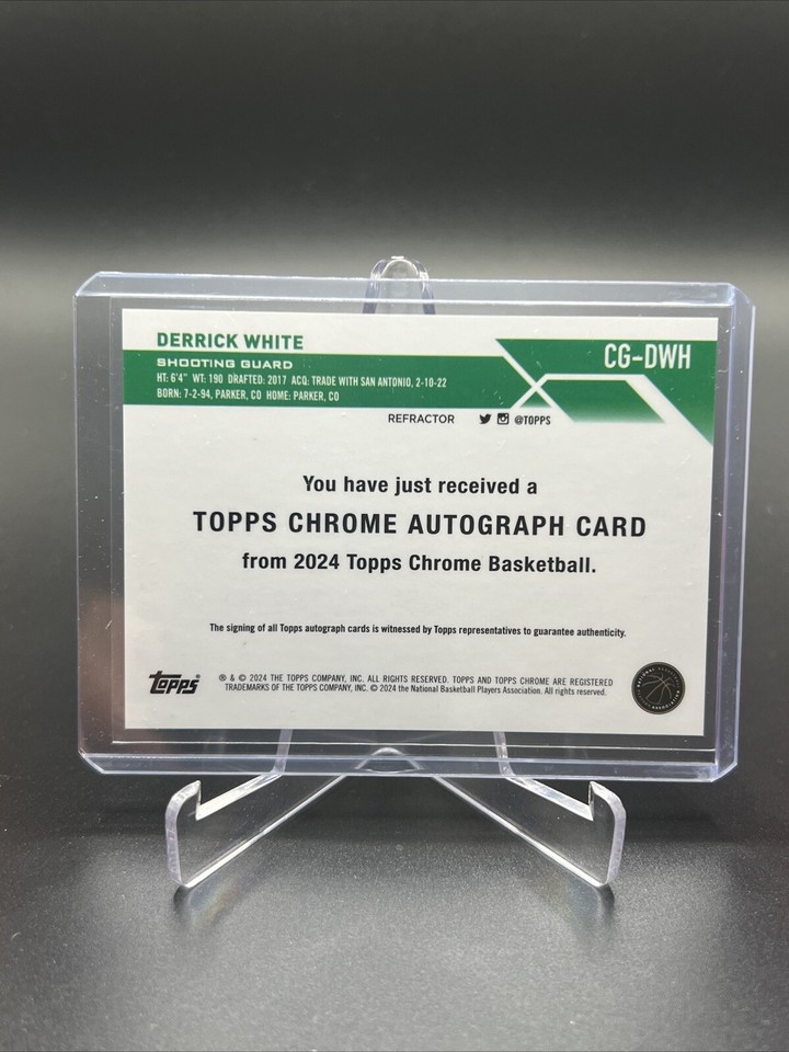 2023-24 Topps Chrome Basketball Refractor Autograph Derrick White | eBay
