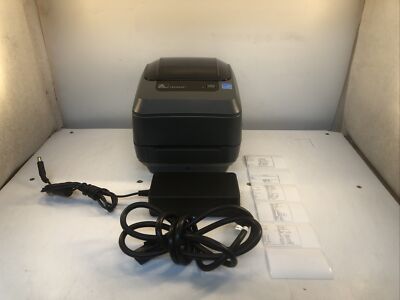 Zebra GX420t GX 420t Thermal Label Printer Auto Cutter w/ Power Supply ...