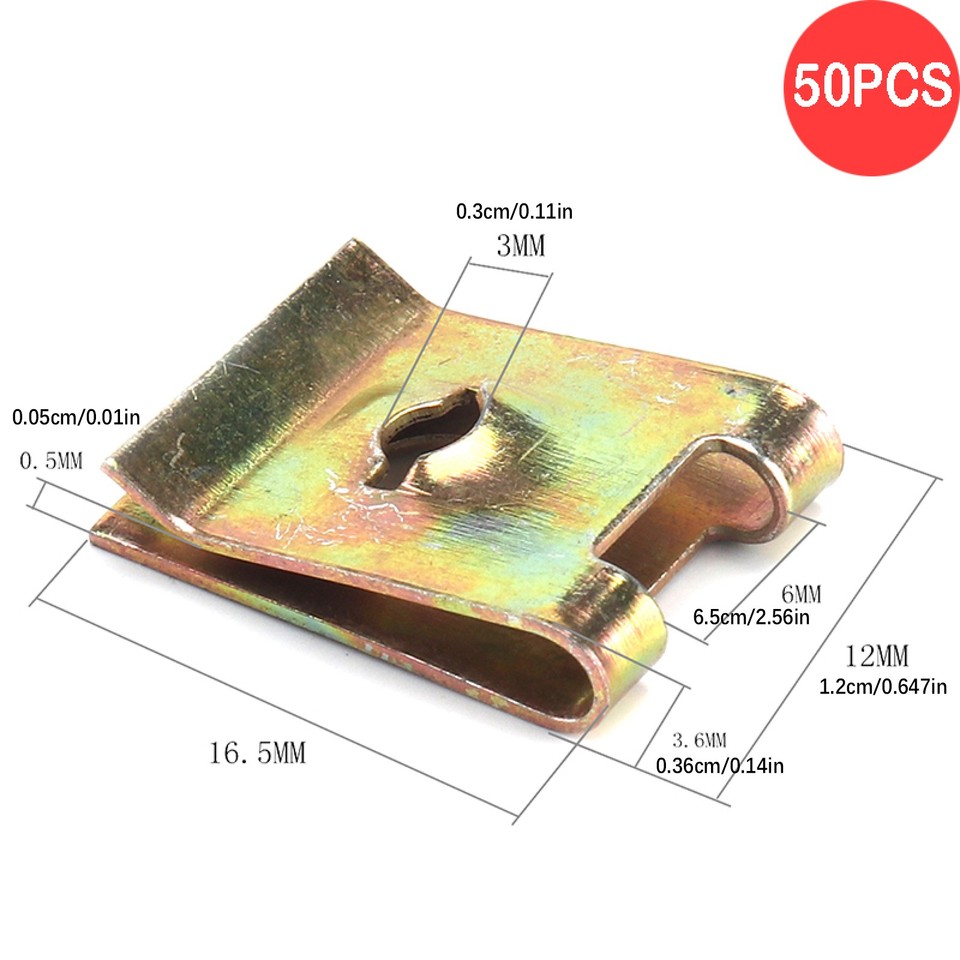 50* Strong Rust Resistance 65 Manganese Steel U Clips Motorcycle Auto ...