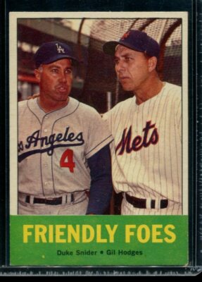 1963 Topps #68 Friendly Foes Snider Hodges EX LOOK! | eBay