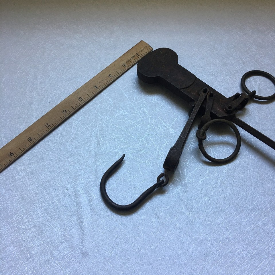 RARE Antique NO. 3 Primitive Cotton or Tobacco Balance SCALE Cast Iron ...
